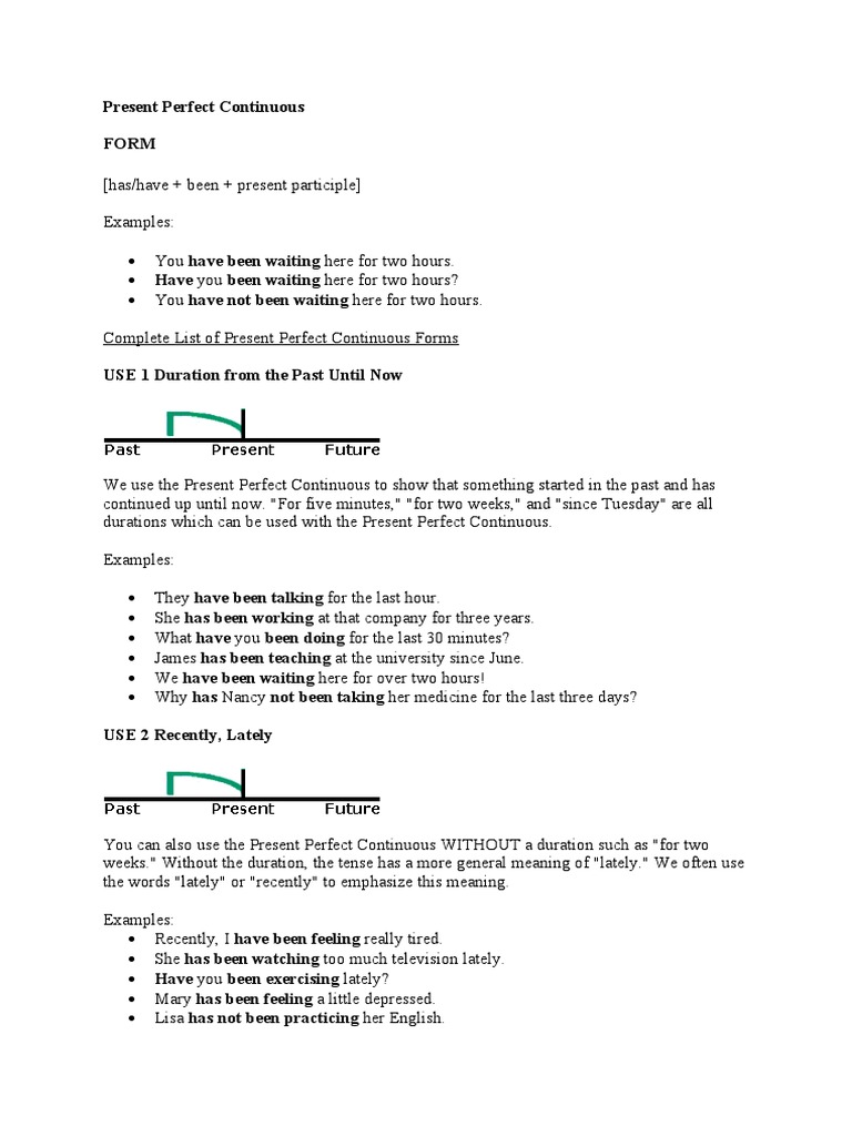 7d - Present Perfect Continuous | PDF | Perfect (Grammar) | Grammatical ...