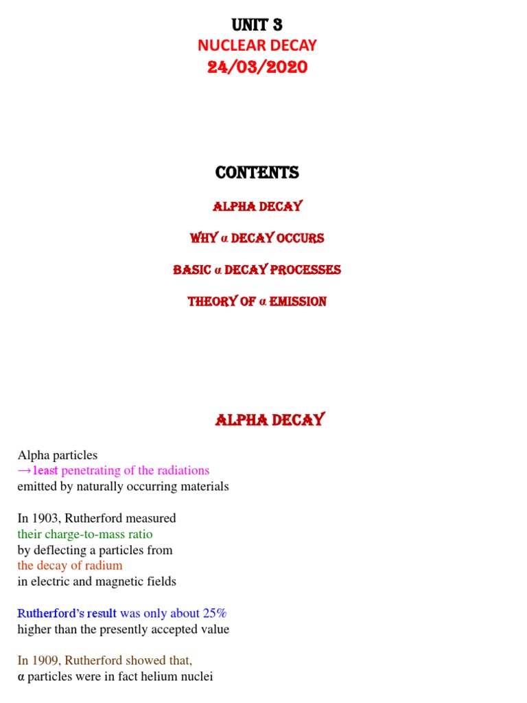 Alpha Decay | PDF | Radioactive Decay | Atomic Nucleus