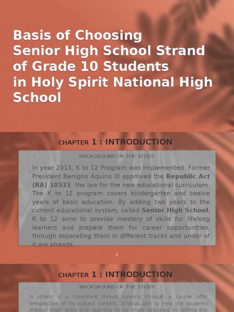 Basis of Choosing SHS Strand Group 1 | PDF | Survey Methodology ...