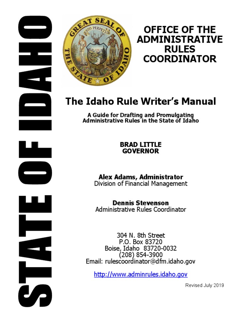 Office of The Administrative Rules Coordinator | PDF | Rulemaking ...