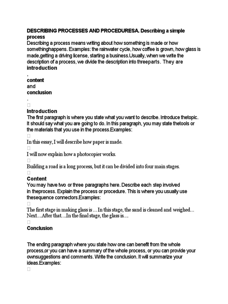 Describing Processes and Proceduresa | PDF
