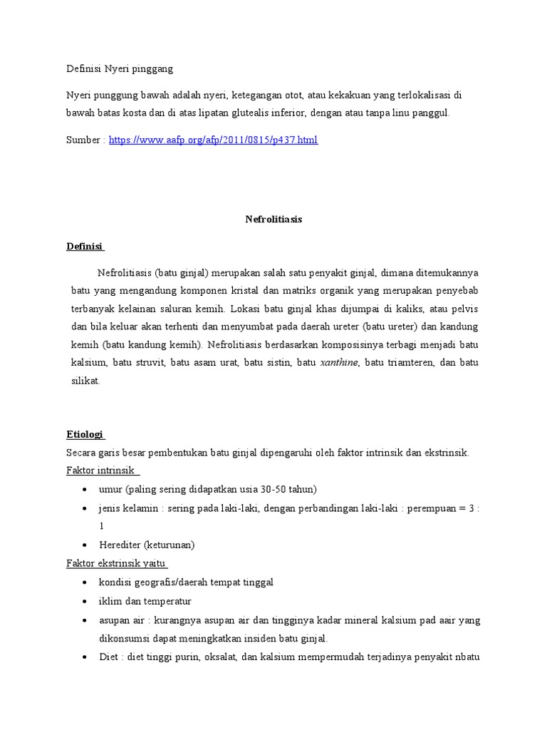Nefrolitiasis | PDF | Kesehatan Holistik | Sains & Matematika