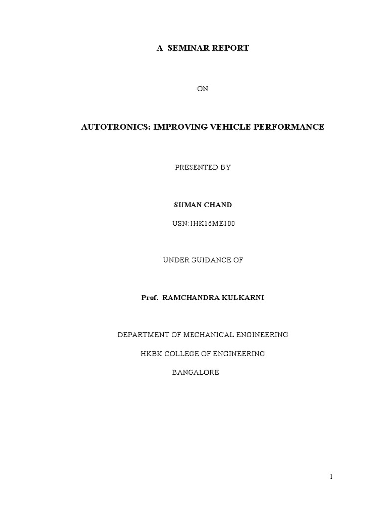 A Seminar Report: Suman Chand | PDF | Anti Lock Braking System | Fuel ...