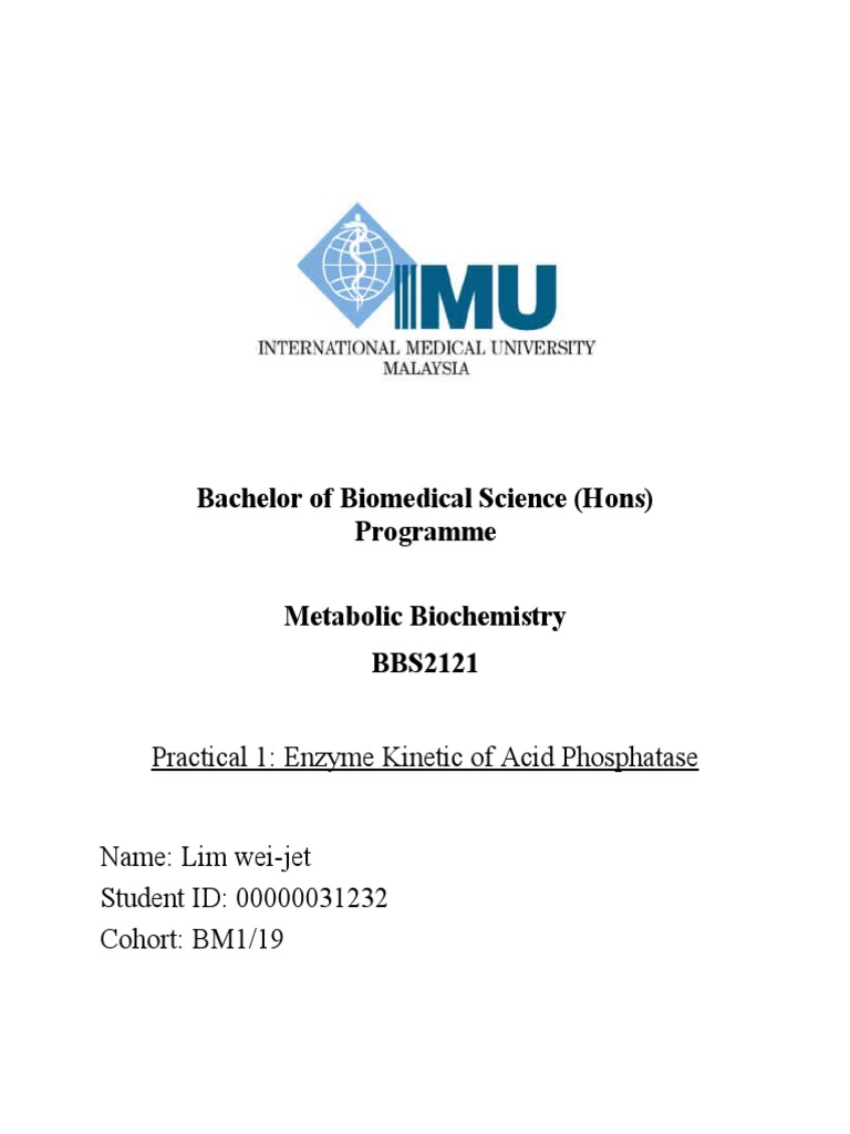 Bachelor of Biomedical Science (Hons) Programme Metabolic Biochemistry ...