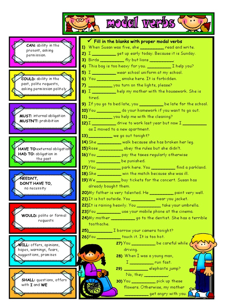 Fill in The Blanks With Proper Modal Verbs | PDF