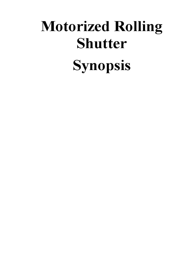Motorized Rolling Shutter Synopsis | PDF | Electric Motor | Door