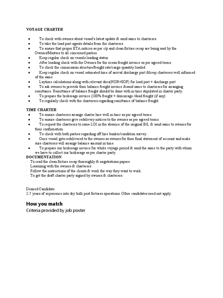 Voyage Charter | PDF