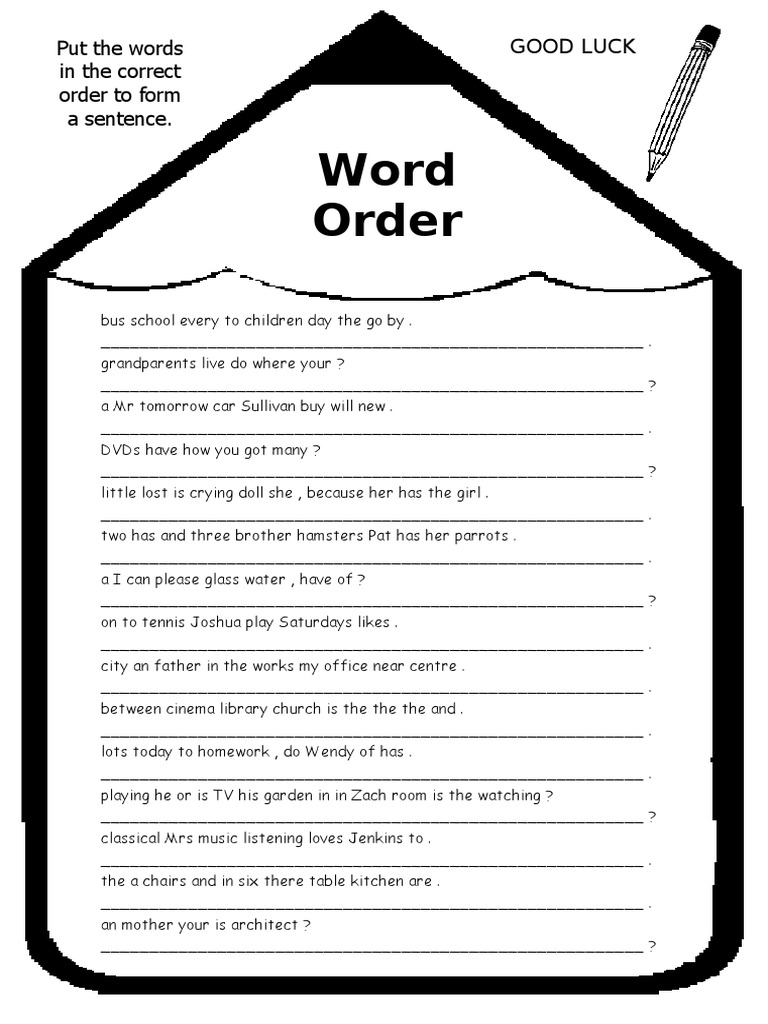 Rearrange Words in The Correct Order | PDF