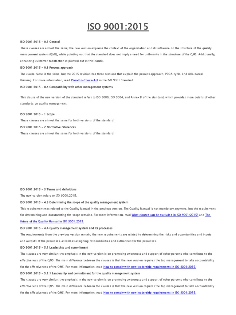 Iso 9001 2015 | PDF | Iso 9000 | Quality Management System