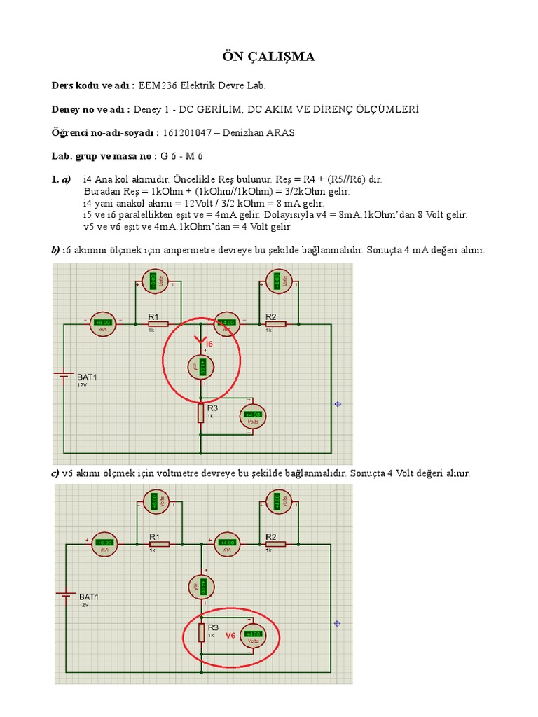 Elektrik Devre Lab 1.deney | PDF