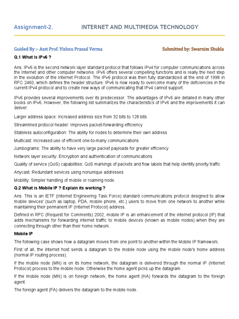 Internet and Multimedia Technology | PDF | Wireless Lan | I Pv6