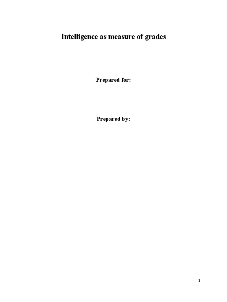 Intelligence Measure As A Grade | PDF | Intelligence | Motivation