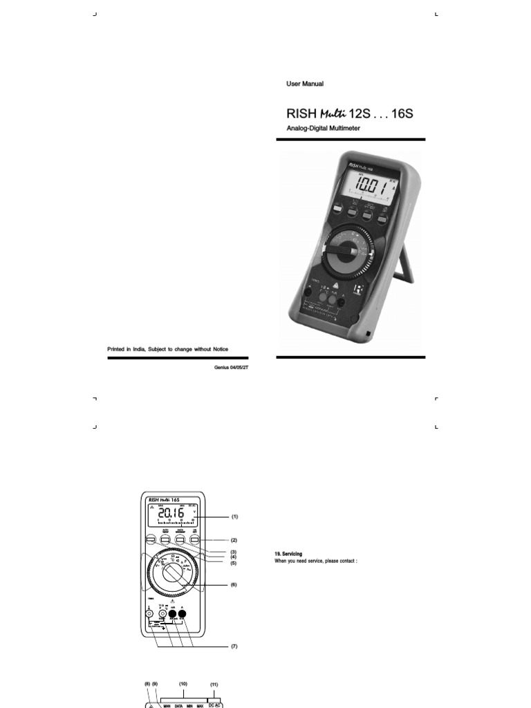Rish 12S 16S Multi - . .: User Manual | PDF | Fuse (Electrical) | Decibel