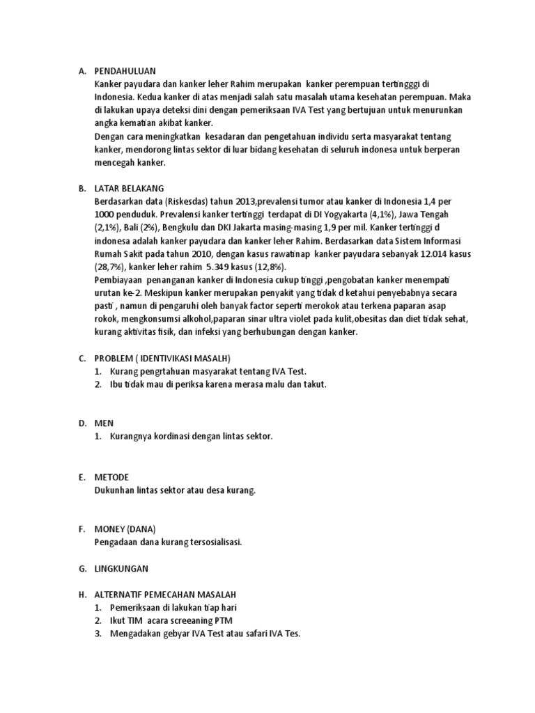 Deteksi Dini Kanker: IVA Test di Indonesia | PDF