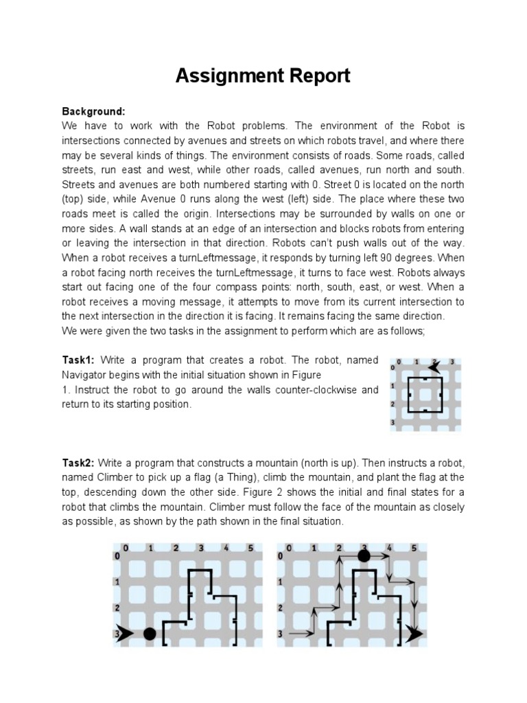 Assignment Report | PDF | Robot | Robotics