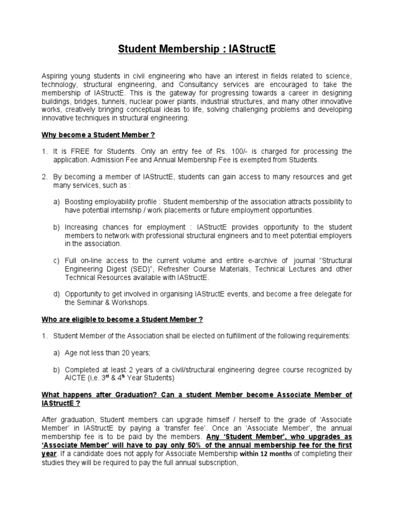 Student Membership - Writeup | Download Free PDF | Students | Engineering