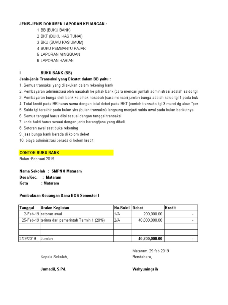 Contoh Buku Bank Dan BKT | PDF