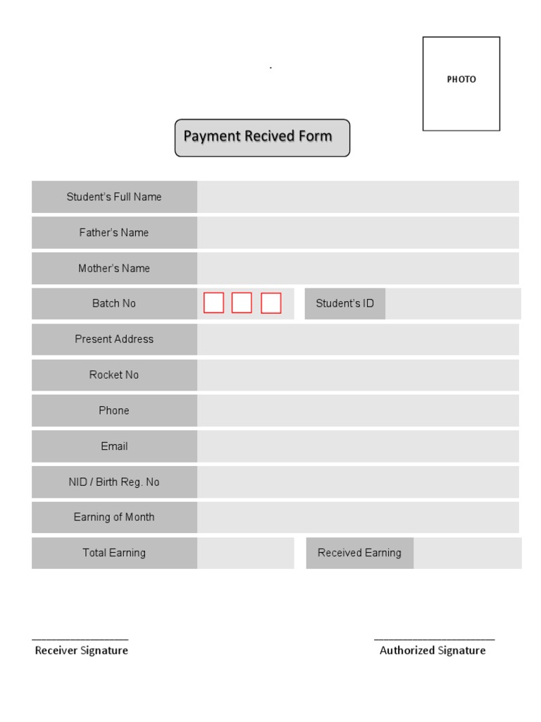 Payment Received Form | PDF