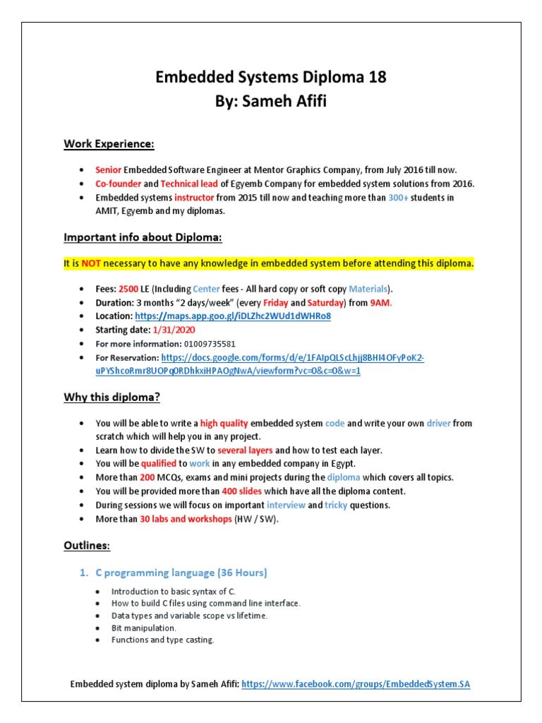 Embedded Systems Diploma 18 | PDF | Microcontroller | Embedded System