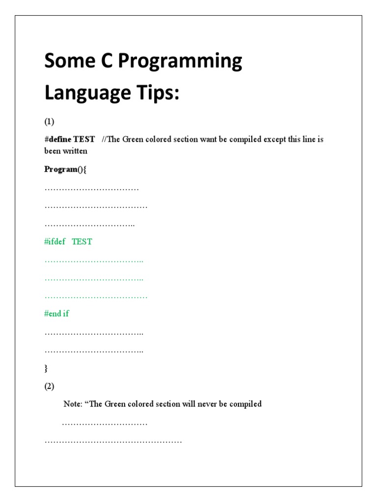 Some C Programming Language Tips - Doc (Repaired) | PDF | Pointer ...