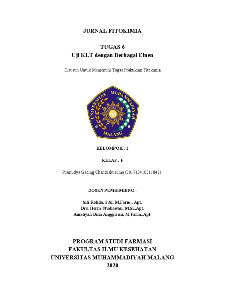 Laporan Uji Kromatografi Lapis Tipis Dengan Berbagai Eluen | PDF Laporan Uji Kromatografi Lapis Tipis Dengan Berbagai Eluen | PDF