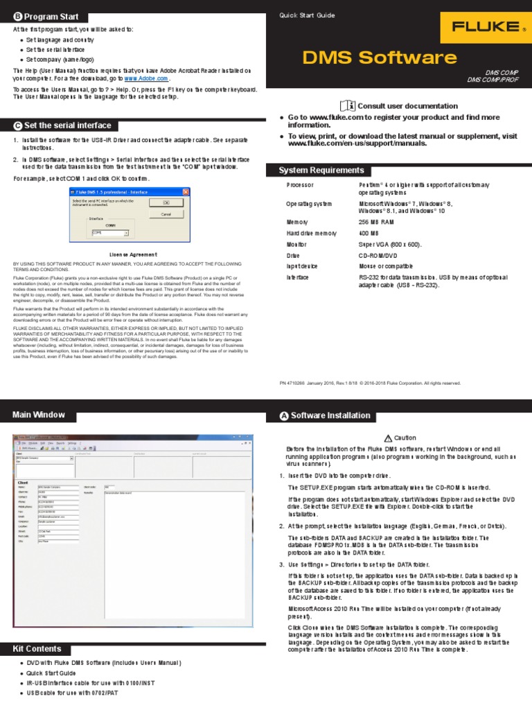 DMS Software: Set Language and Country Set The Serial Interface Set ...