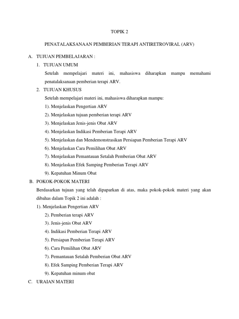 Pemberian Terapi Arv | PDF | Pengembangan Diri