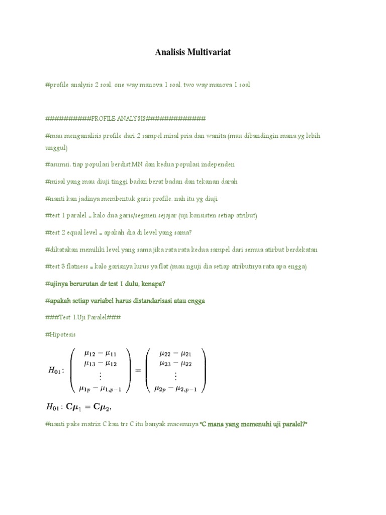 Analisis Multivariat | PDF