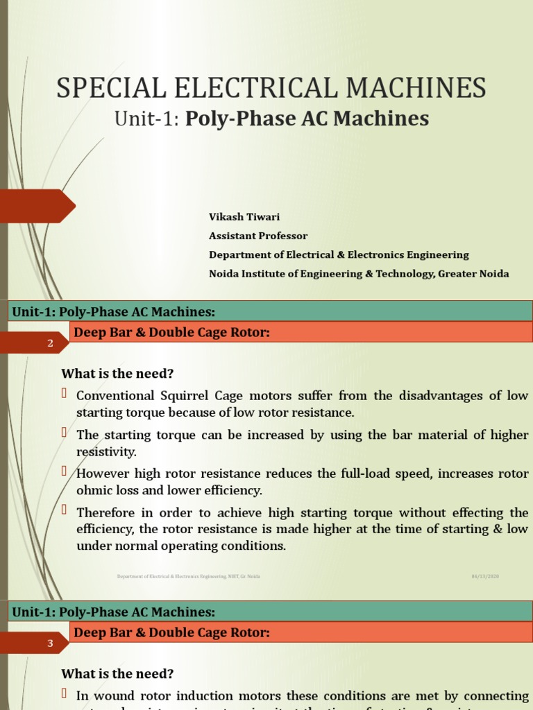 Deep Bar and Double Cage Rotor | PDF | Electric Motor | Power Inverter