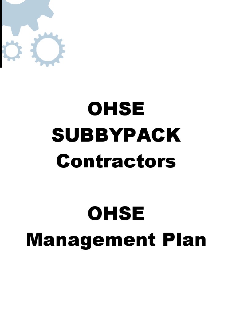 OHSE Subbypack Contractors ARS | PDF | Occupational Safety And Health ...