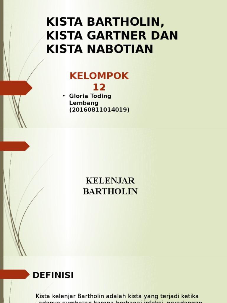 Kista Bartholin, Kista Gartner Dan Kista Nabotian (Gloria Toding ...