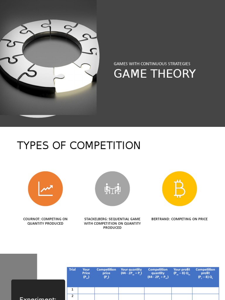 Game Theory - Continuous Strategies | PDF