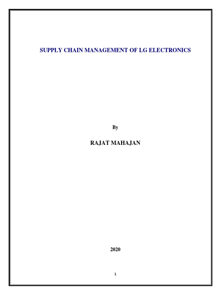 LG Electronics Supply Chain Overview | PDF | Supply Chain | Electronic ...