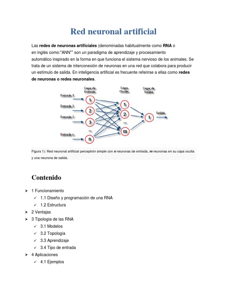 Tipos y aplicaciones de redes neuronales | PDF | Red neuronal ...