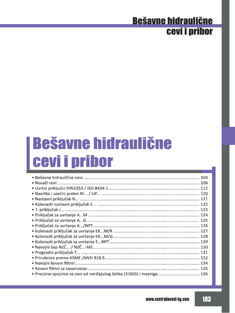 06 Besavne Hidraulicne Cevi Pribor | PDF