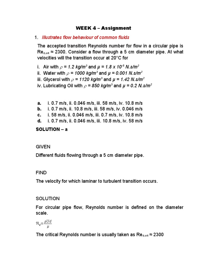 Illustrates Flow Behaviour of Common Fluids: A. B. C. D. Solution - A ...