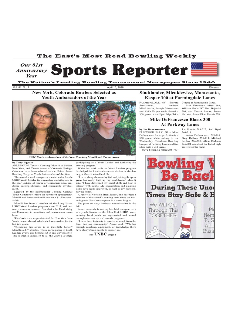 Sports Reporter: The East's Most Read Bowling Weekly | PDF | Ball Games ...