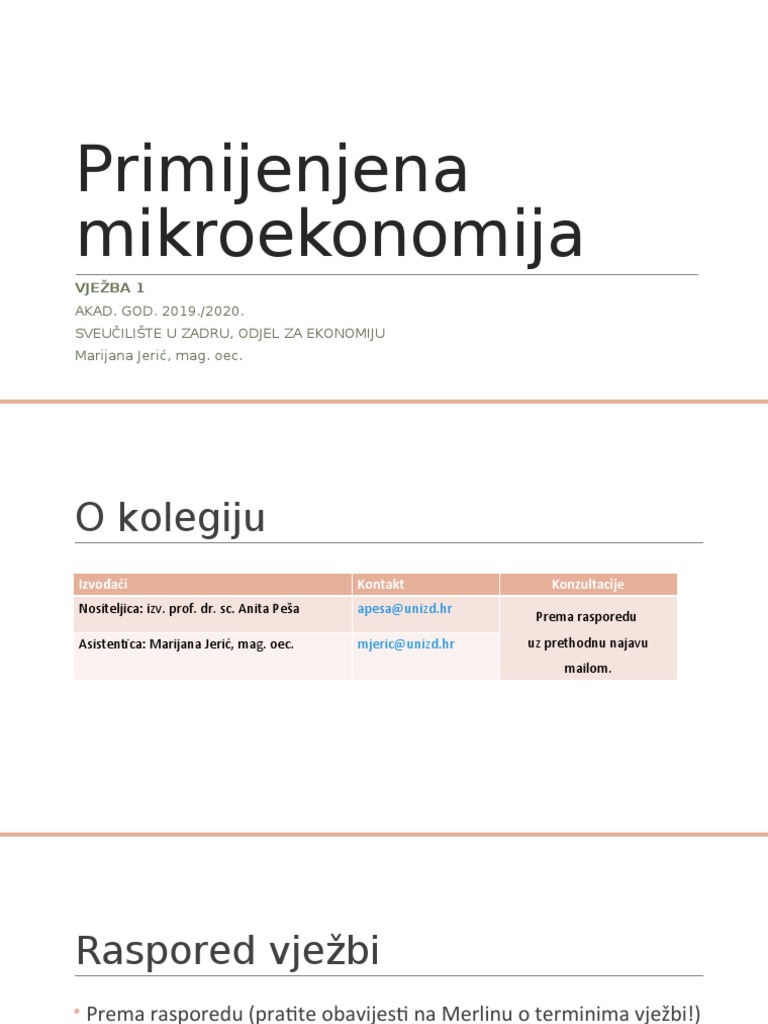 Primijenjena Mikroekonomija - vj1 | PDF