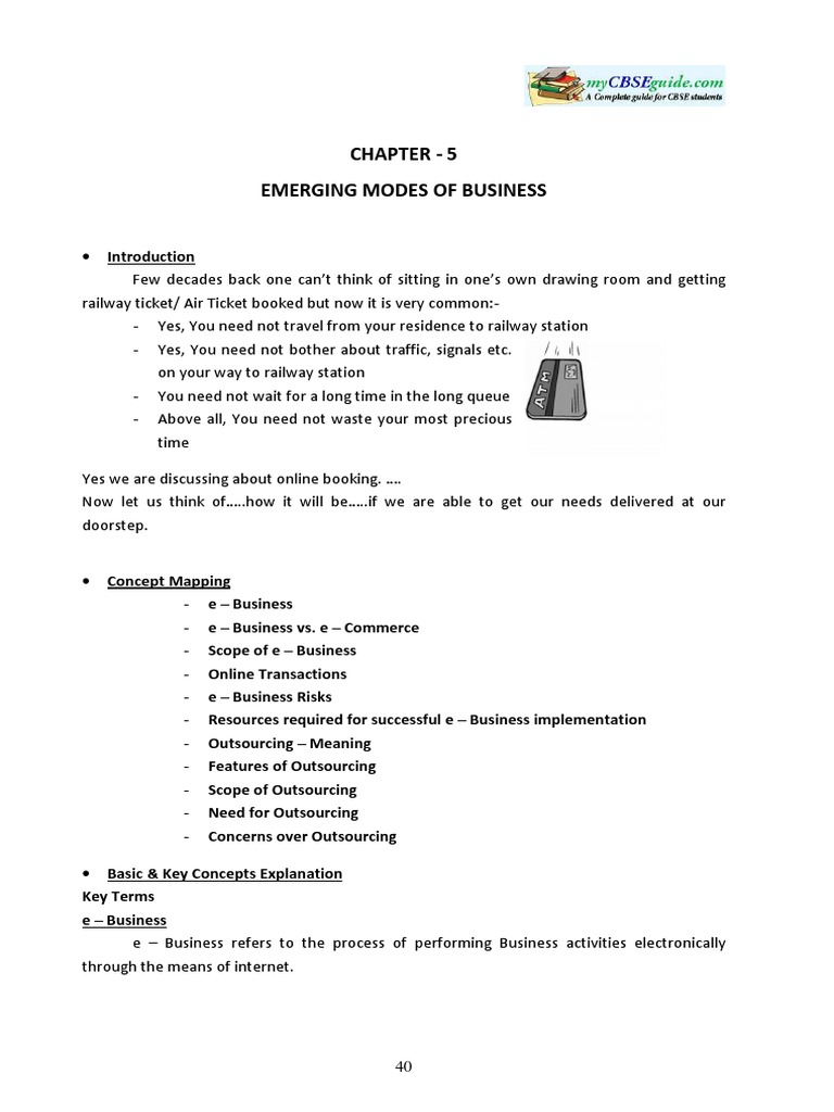Chapter - 5 Emerging Modes of Business | PDF | Outsourcing | Financial ...