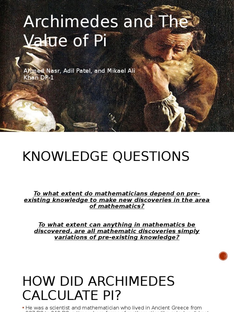 Archimedes and The Value of Pi | PDF | Pi | Area