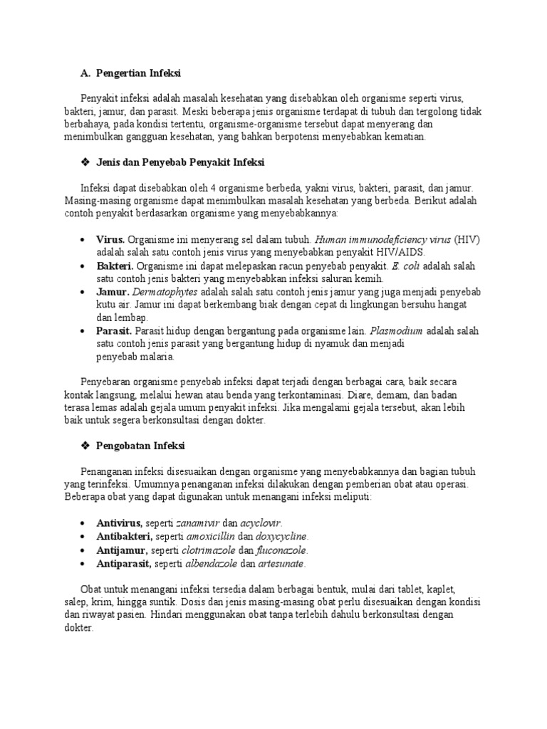 Perbedaan Infeksi dan Peradangan | PDF