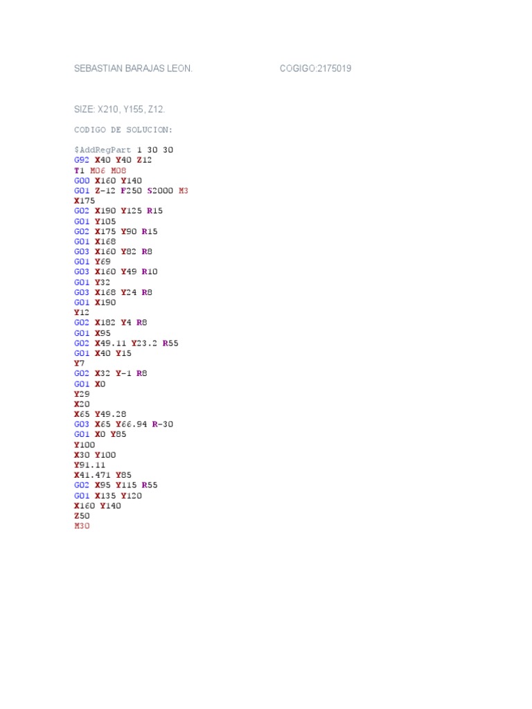 CNC Programming Code for Machining | PDF