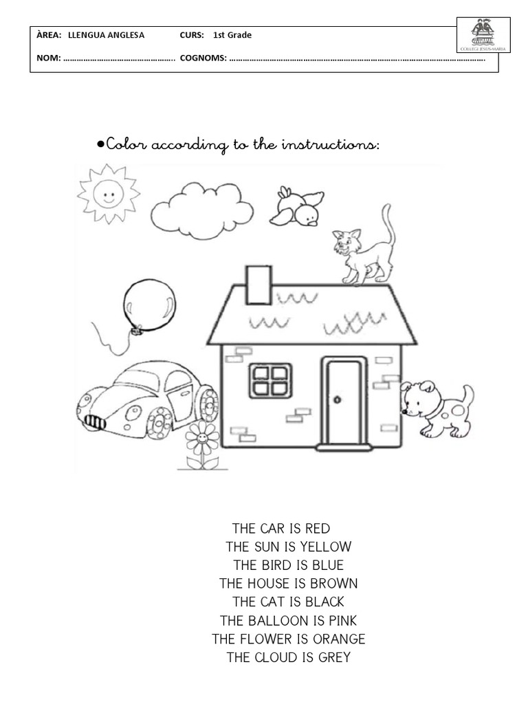 1st Grade Color Worksheet | PDF | Foreign Language Studies