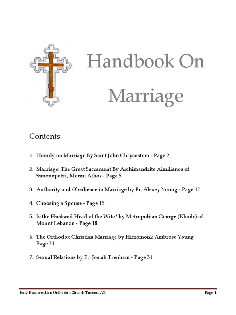 Marriage Handbook | PDF | Eastern Orthodox Church | Wife