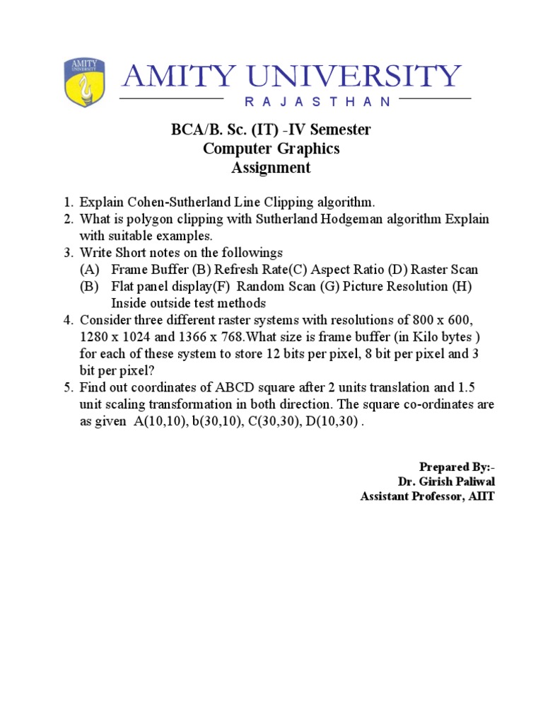 Computer Graphics Assignment | PDF