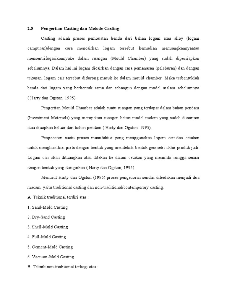 Pengertian Casting Dan Metode Casting | PDF