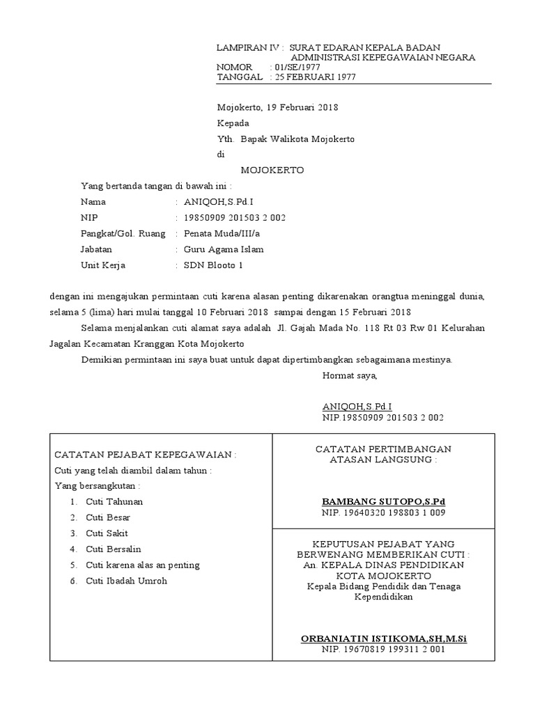 Form Cuti Penting, Umroh Dan Haji | PDF