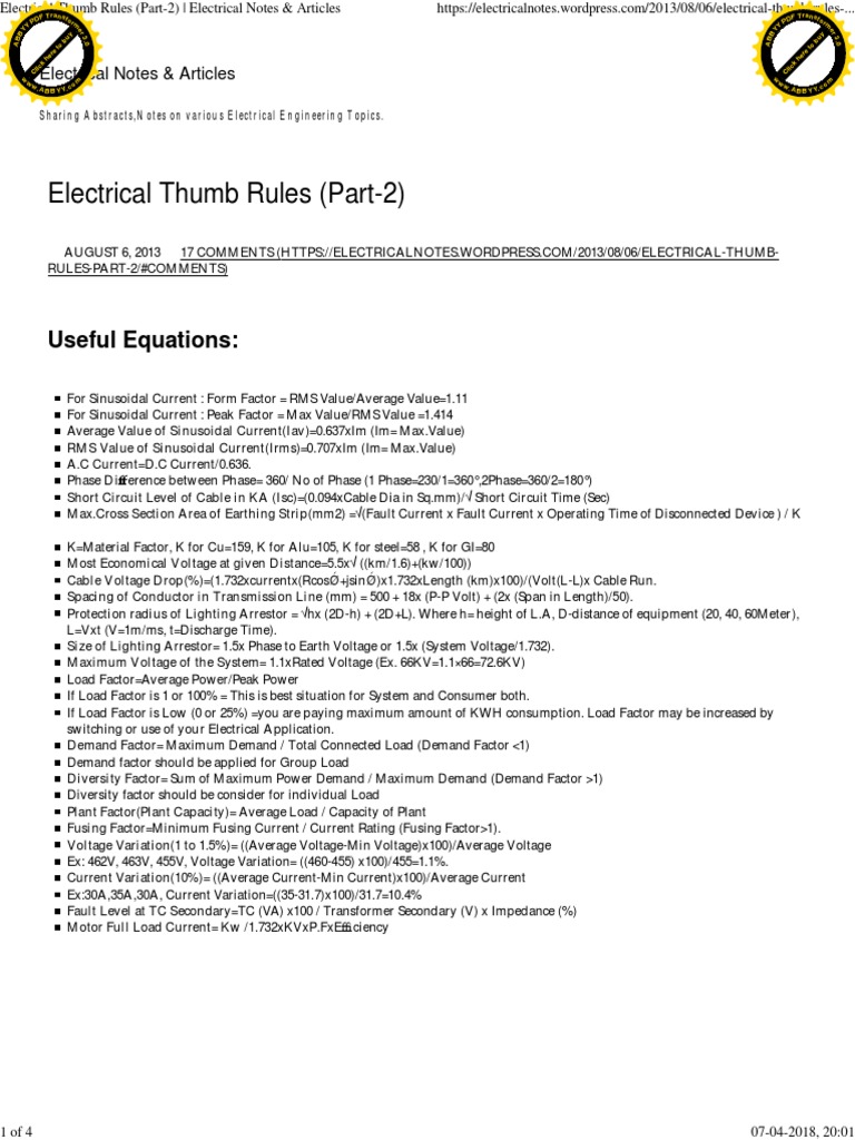 Essential Electrical Engineering Rules | PDF | Electrical Engineering ...