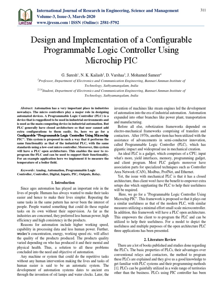 Configurable PLC with Microchip PIC | PDF | Programmable Logic ...