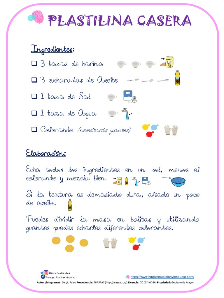 Receta PLASTILINA CASERA - HUELLAS | PDF